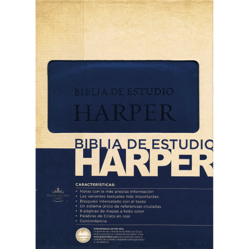 Biblia de Estudio Harper Reina Valera 1960 Tapa Flexible Azul ...