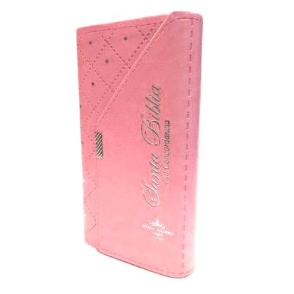 Biblia Reina Valera 1960 Cartera Rosa tapa imantada - Librería Kyrios