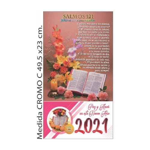 Paquete 100 Almanaques 2021 Cromo C Engrampados - Librería Kyrios