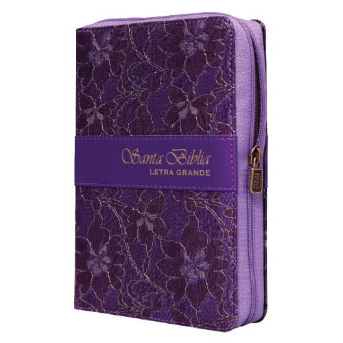 Biblia Reina Valera 1960 Morada Letra Mediana Floreada Filo Dorado ...