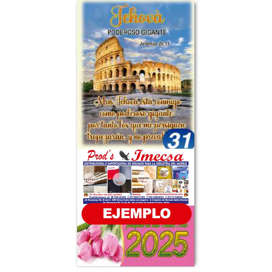 Paquete 100 Almanaques Grandes con publicidad FULL COLOR - Librería Kyrios