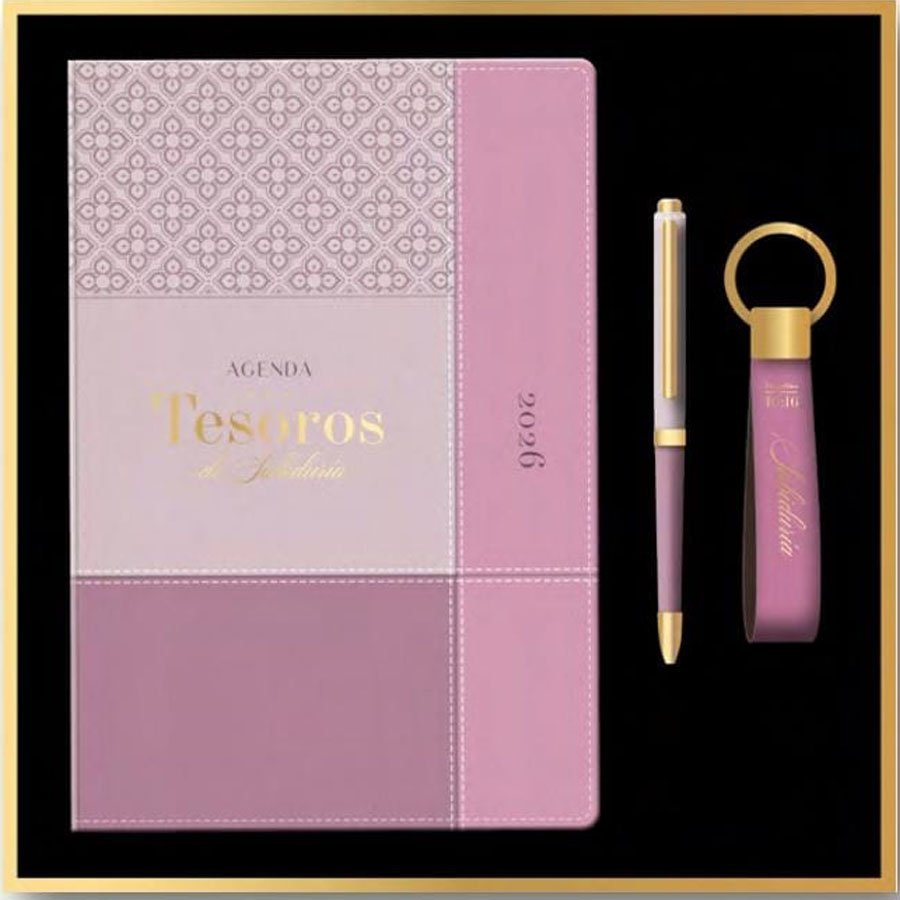 Pack Agenda 2026 + Llavero + Lapicero en Caja de Regalo Rosa - Librería ...